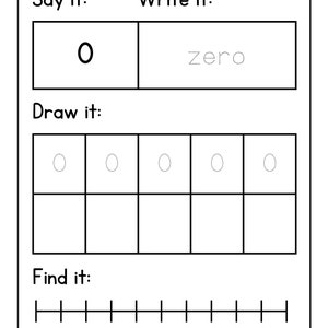 Numbers 0-10 Worksheets - Etsy