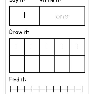 Numbers 0-10 Worksheets - Etsy