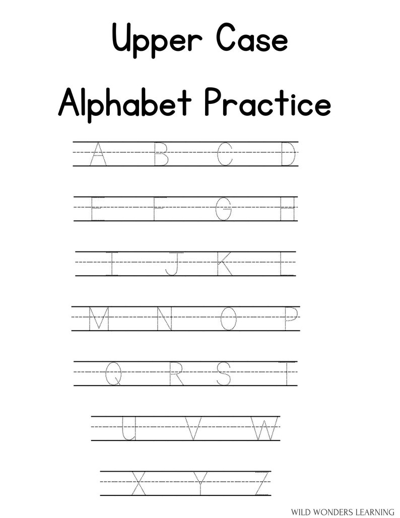Alphabet Writing Practice Pages - Etsy