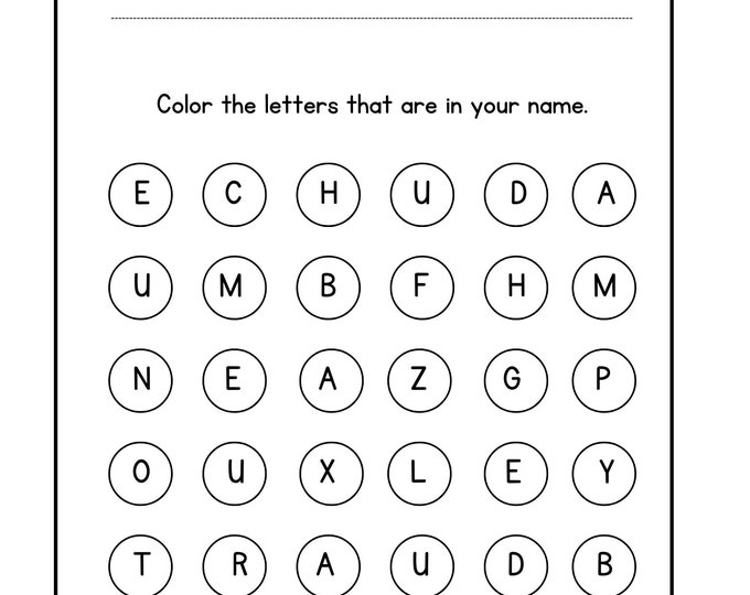 Letters in My Name Worksheet - Etsy