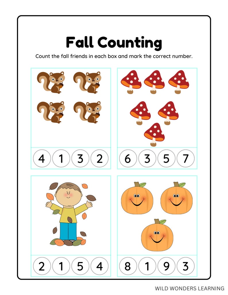 Fall Preschool Activity Pack - Etsy