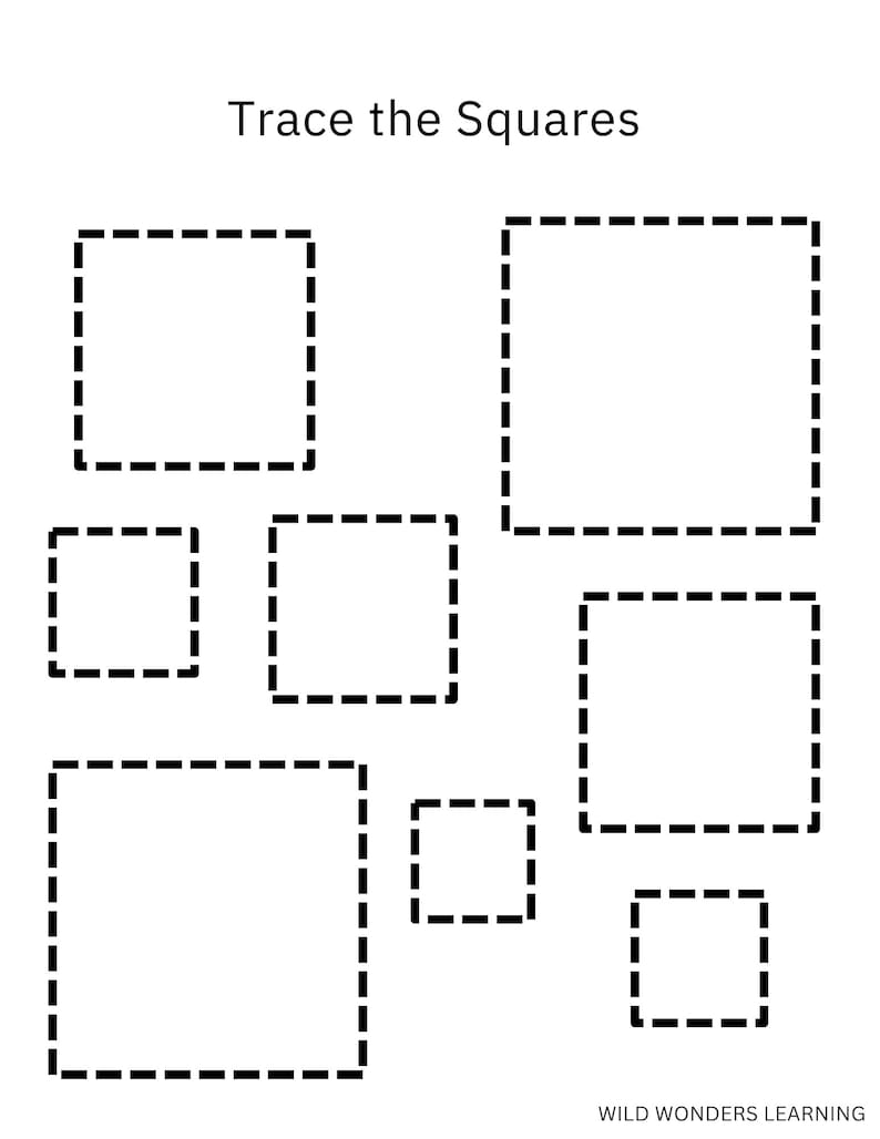 Shape Tracing Worksheet - Etsy