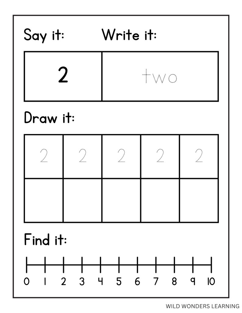 Numbers 0-10 Worksheets - Etsy