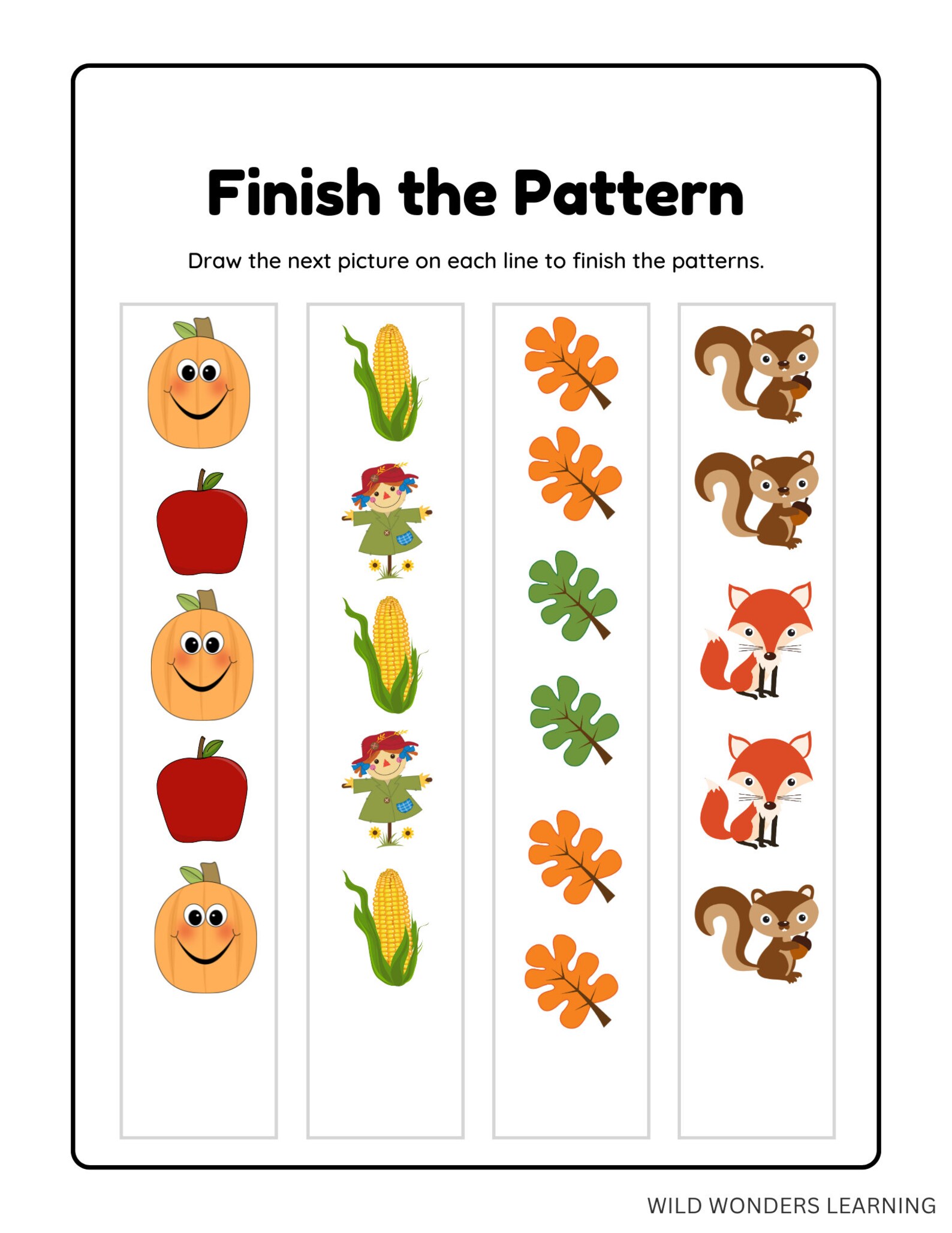 Fall Preschool Activity Pack - Etsy