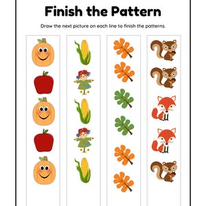 Fall Preschool Activity Pack - Etsy