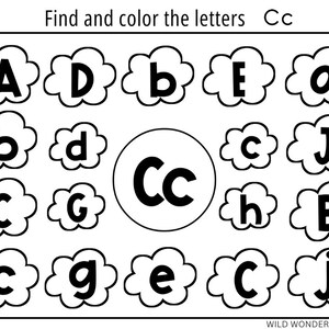 Find and Color the Letters - Etsy