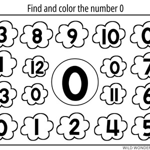 Find and Color the Number 0-20 - Etsy