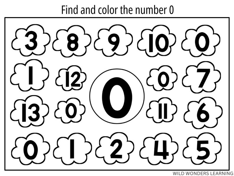 Find and Color the Number 0-20 - Etsy