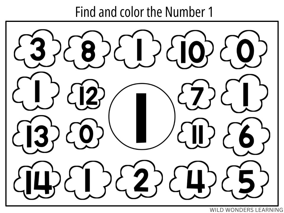 Find and Color the Number 0-20 - Etsy