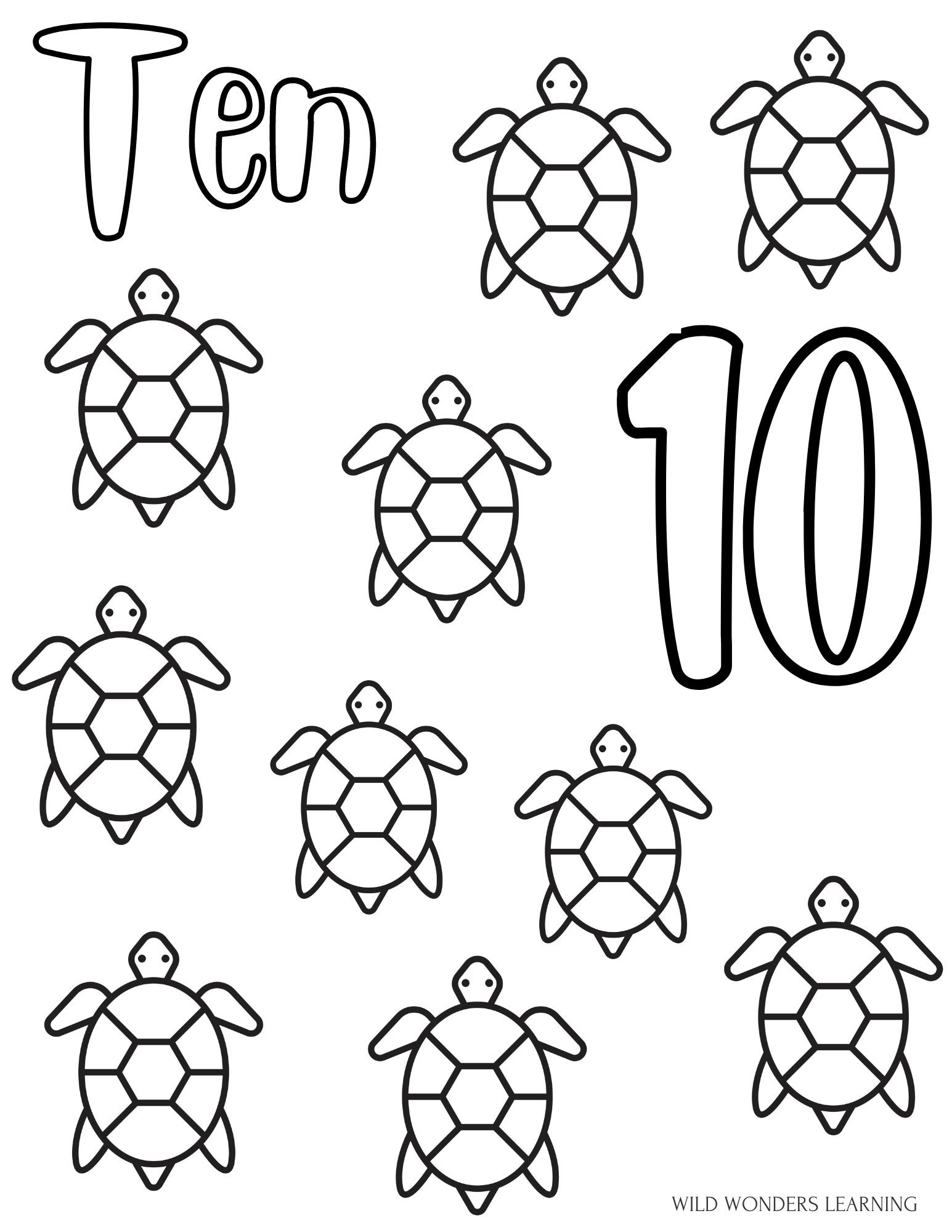 Numbers 1-10 Coloring Pages - Etsy
