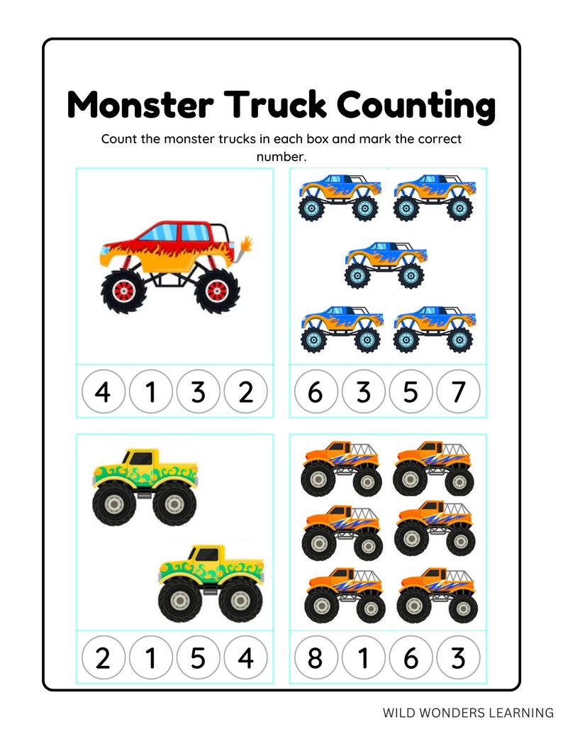 Monster Truck Activity Book - Etsy