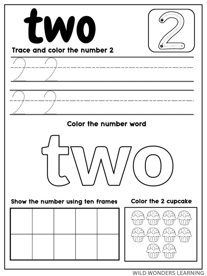 Number Activities Worksheet 1-10 - Etsy