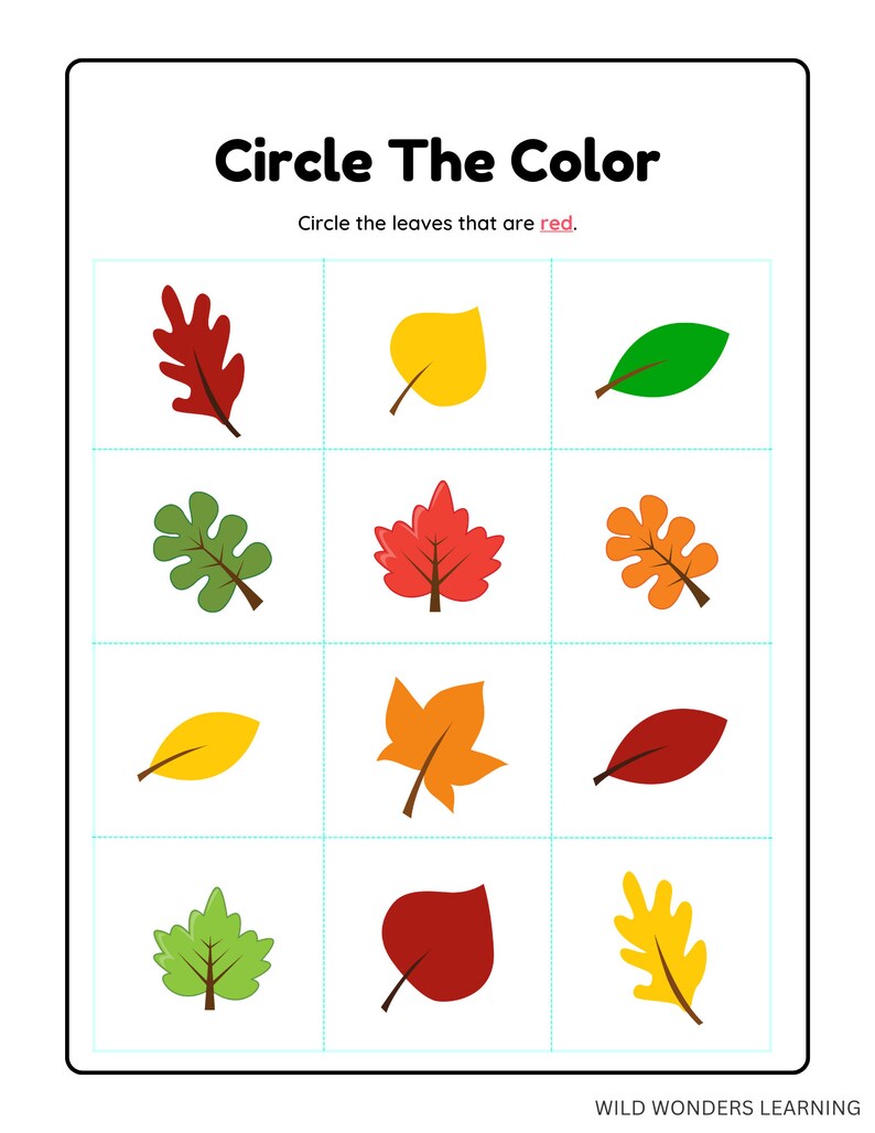 Fall Preschool Activity Pack - Etsy