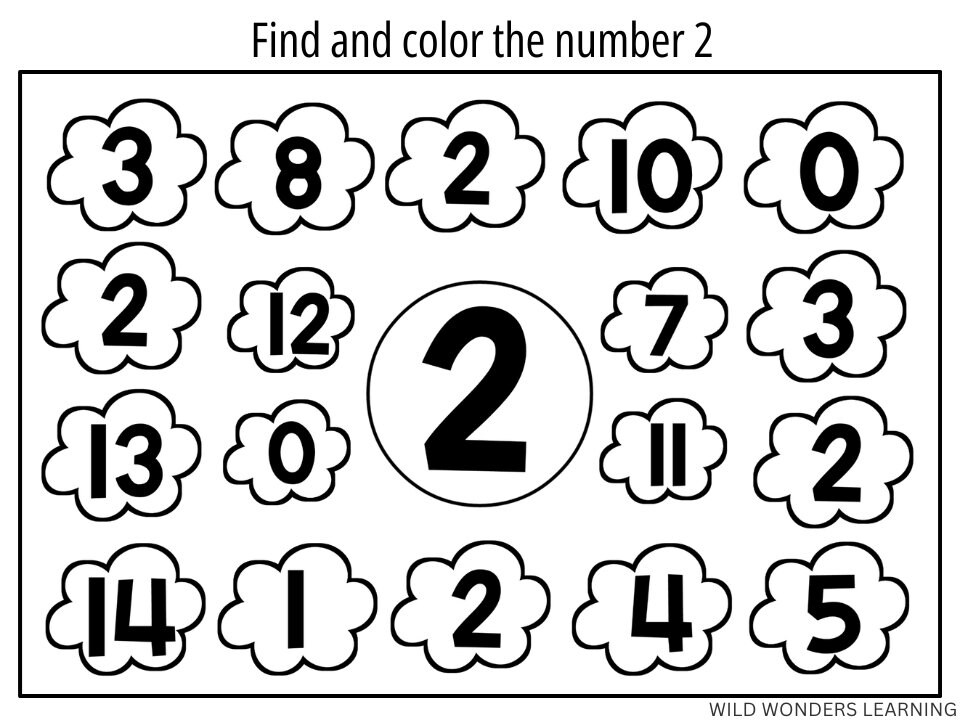 Find and Color the Number 0-20 - Etsy