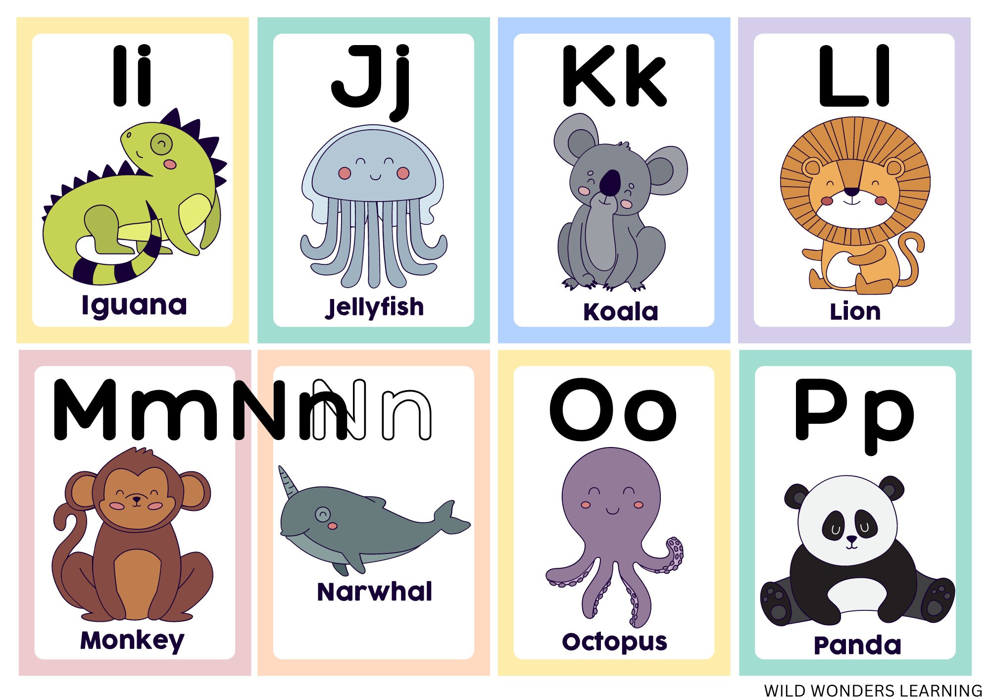 Animal Alphabet Flashcards - Etsy