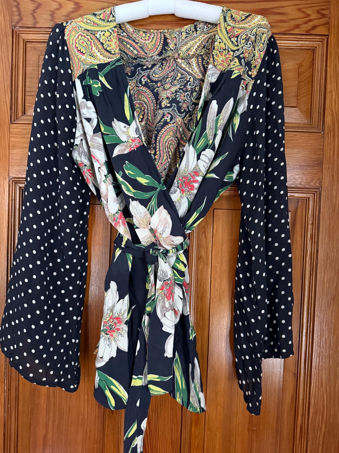 Boho 70’s Art to Wear Wrap Blouse - Etsy