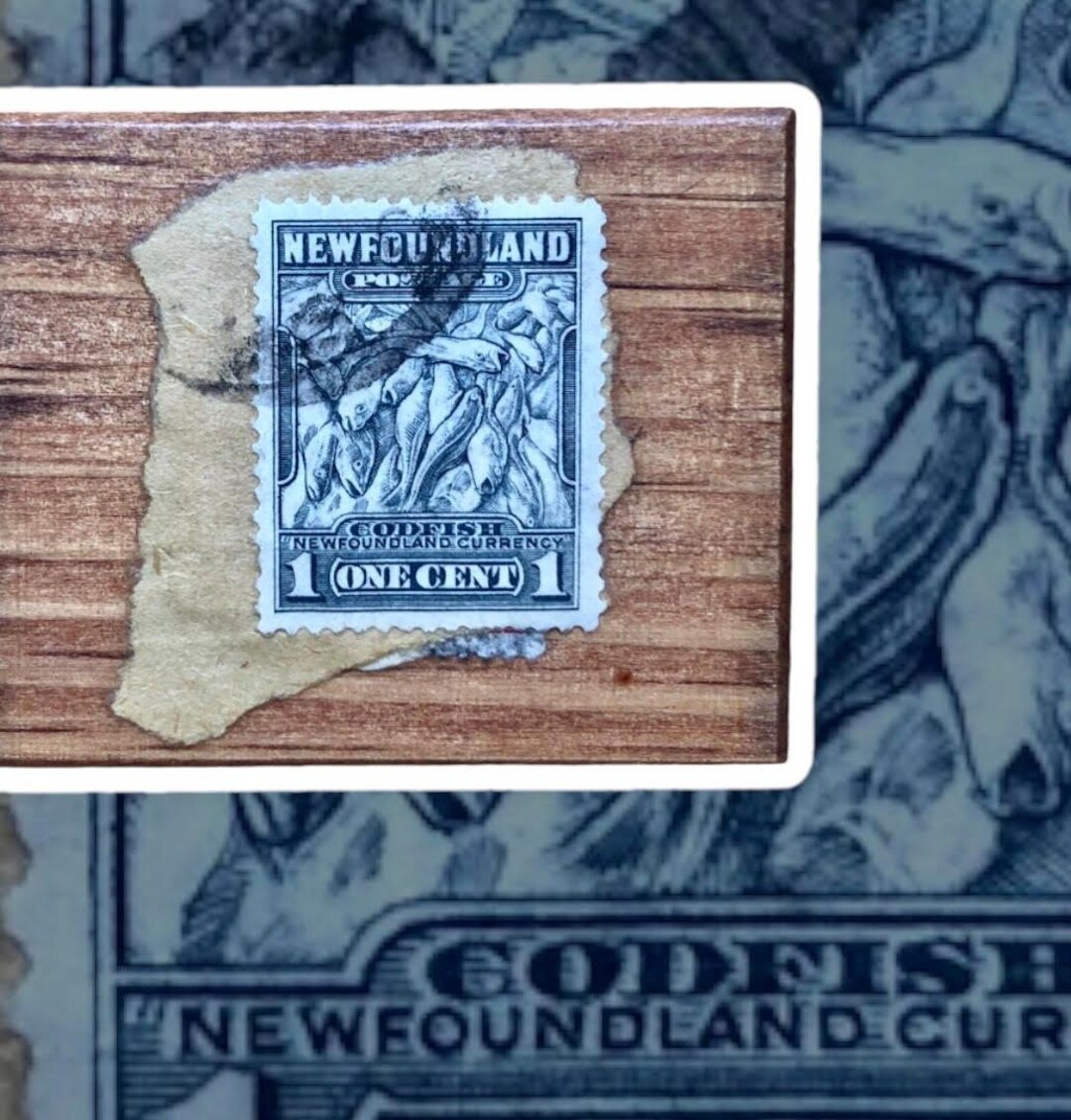 Newfoundland Vintage Postage Stamp Cod Fish Tiny Art Series - Etsy