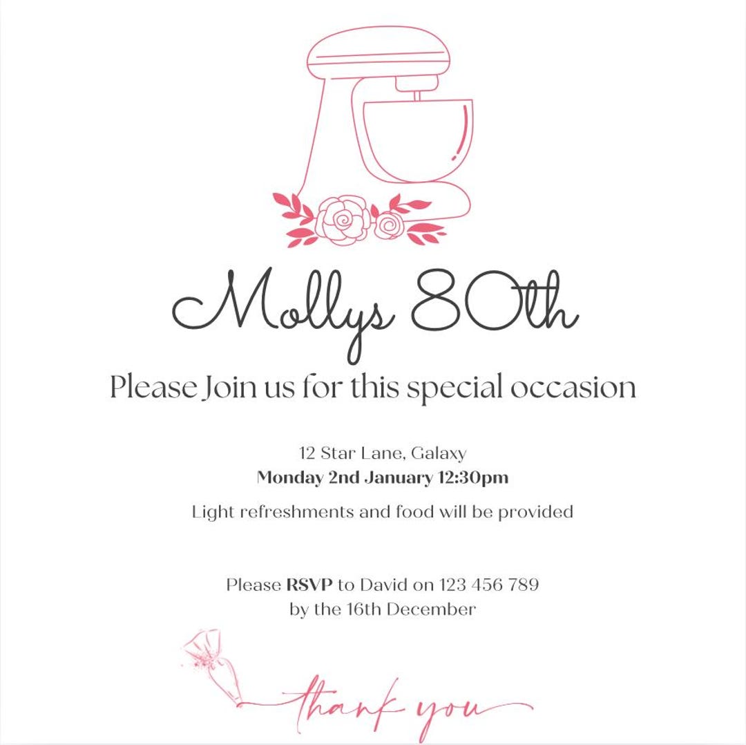 Pink Bakery Invite Poster - Etsy