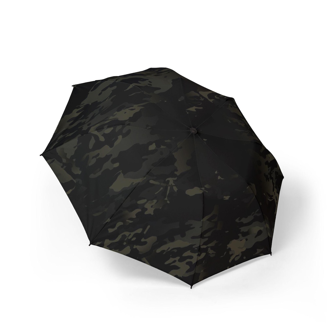 Multicam (black) Camo Foldable Umbrella | Military Pattern Compact Rain ...
