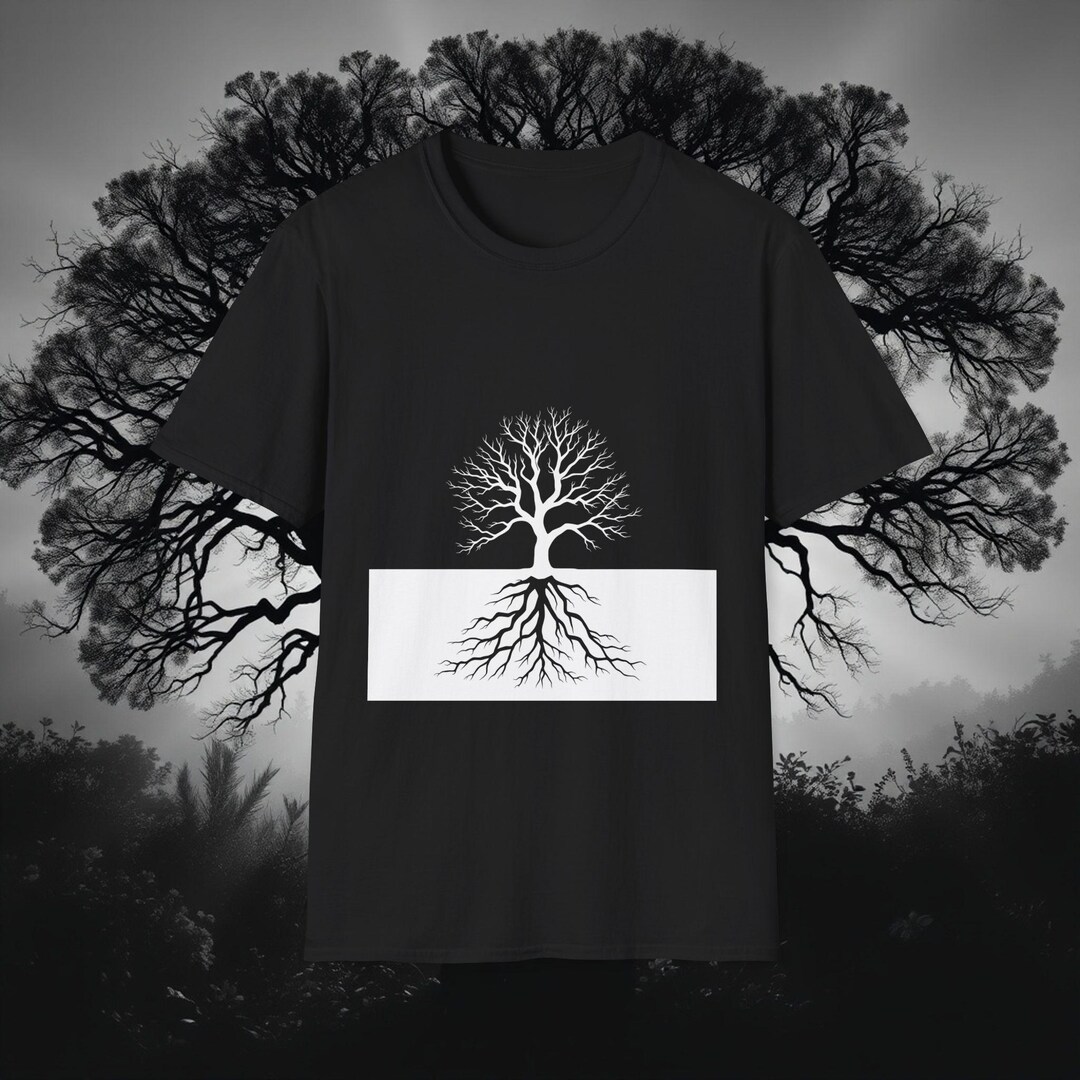 Black Tree Shirt,tree of Life Unisex Softstyle T-shirt,vector Tree ...