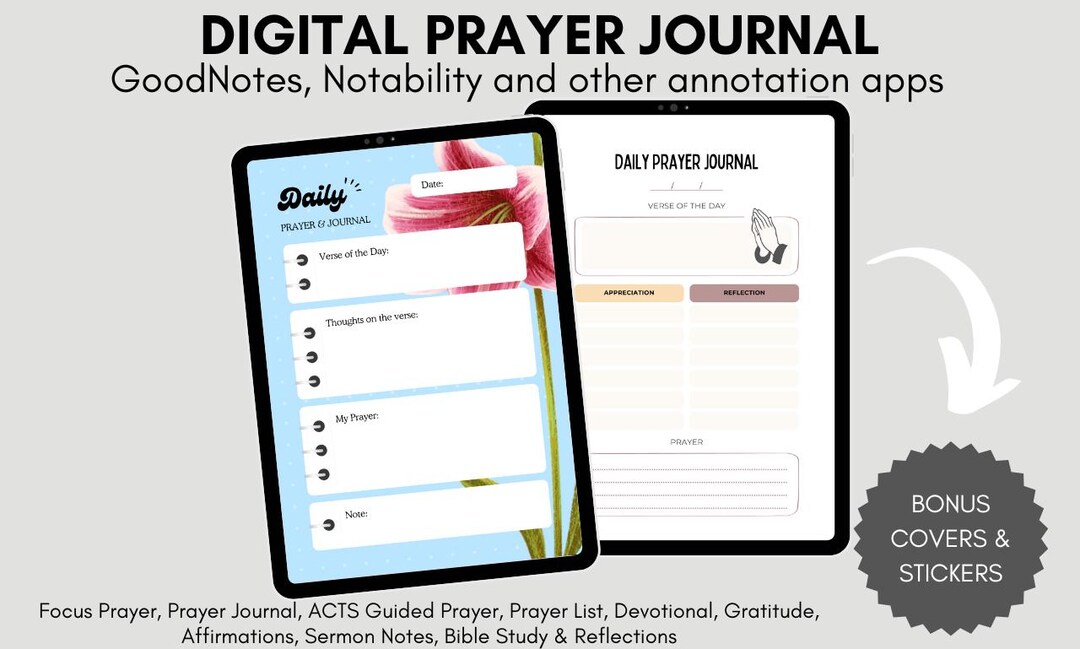 Digital Prayer Planner| Customizable Bibble Verse | Printable Prayer ...