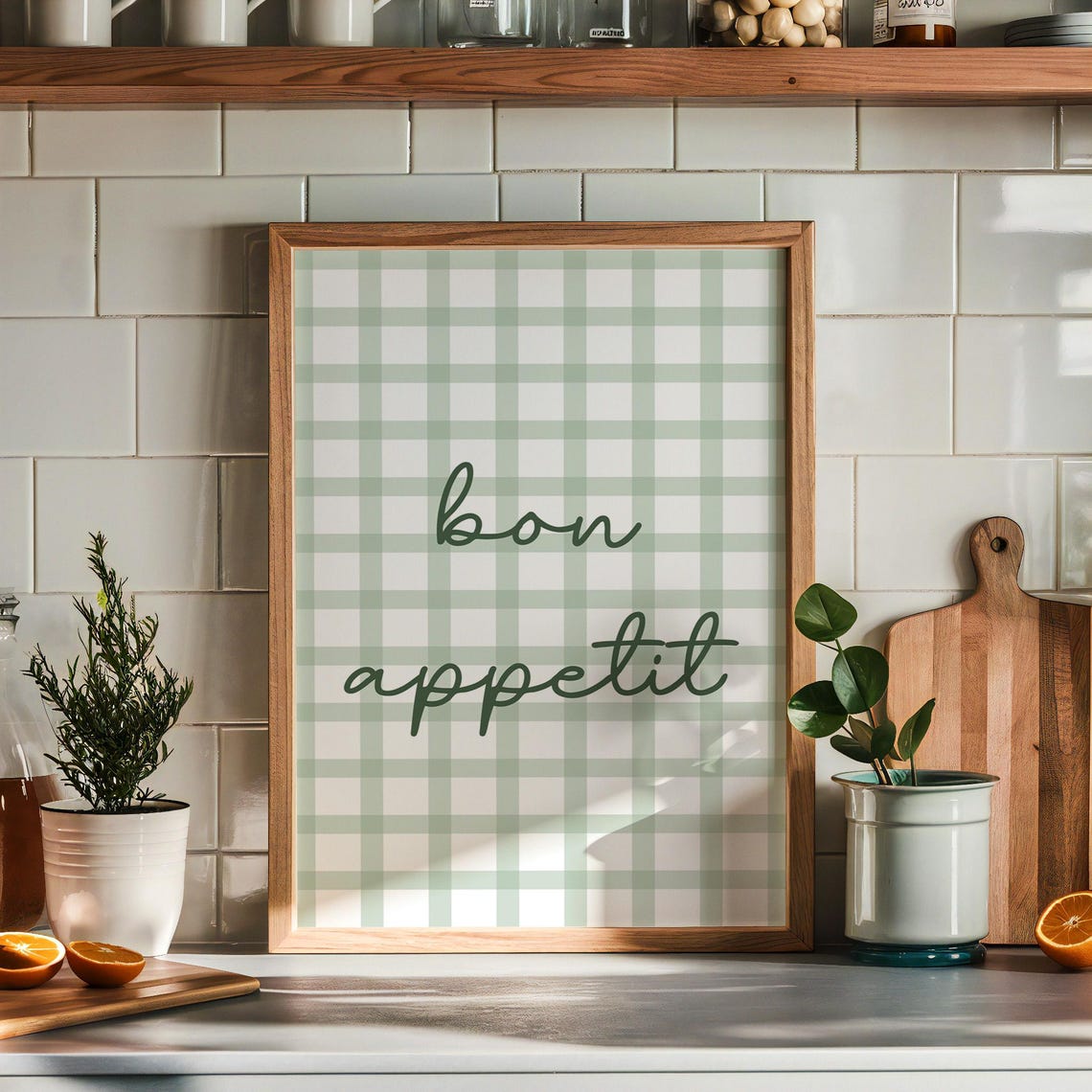 BON APPETIT Poster - Sage Green Wall Art, Bon Appetit Print, Italian ...