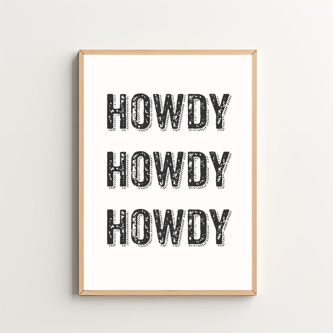 Howdy Wall Art, Printable Art, Cowboy Wall Art, Southwestern Home Decor ...
