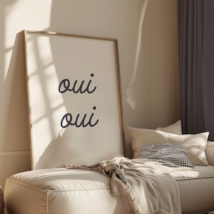 OUI OUI Poster - Soft Black and White Wall Art, French Print, Bathroom ...