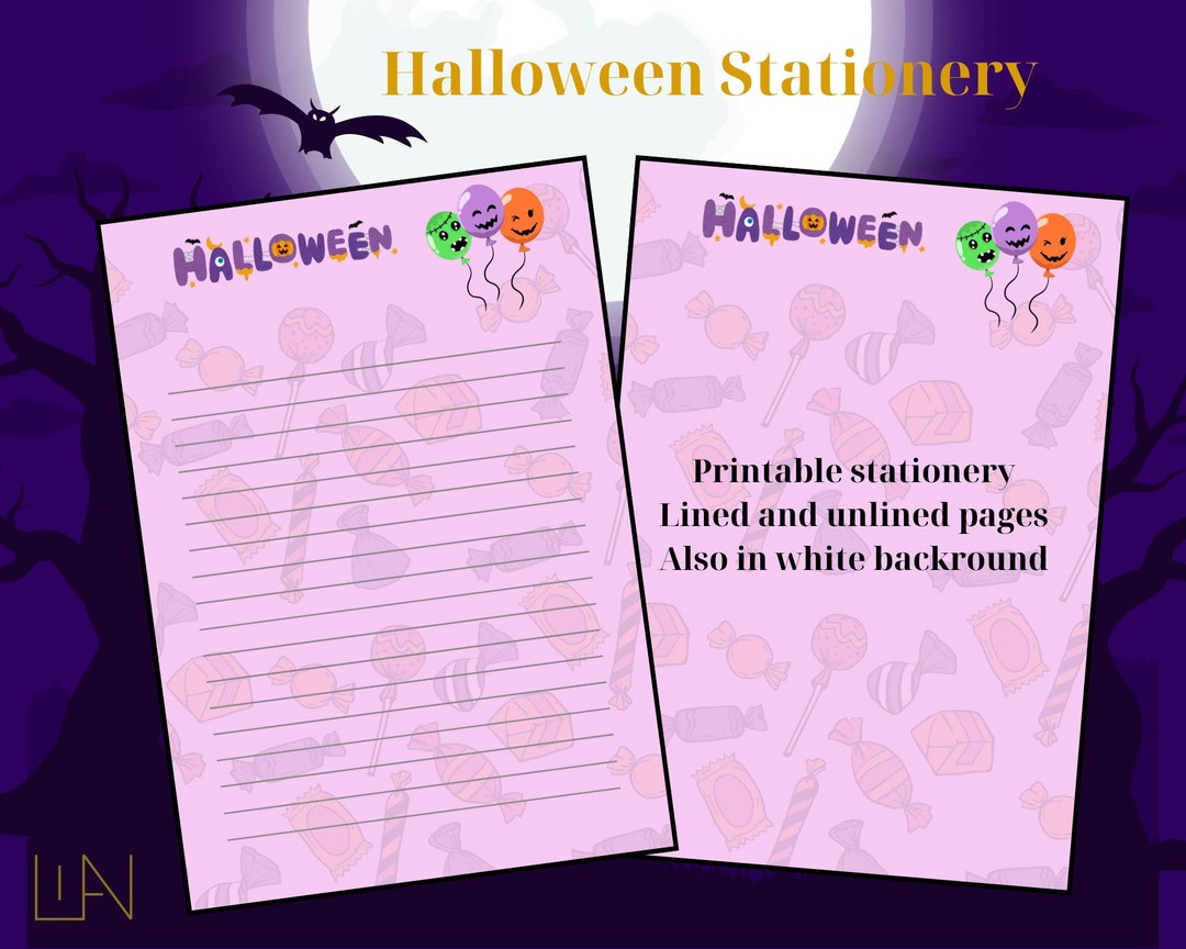 Halloween Stationery, Printable Writing Paper, Treats - Etsy