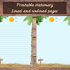 Printable Stationery, Writing Paper, Summer, Way to Beach - Etsy