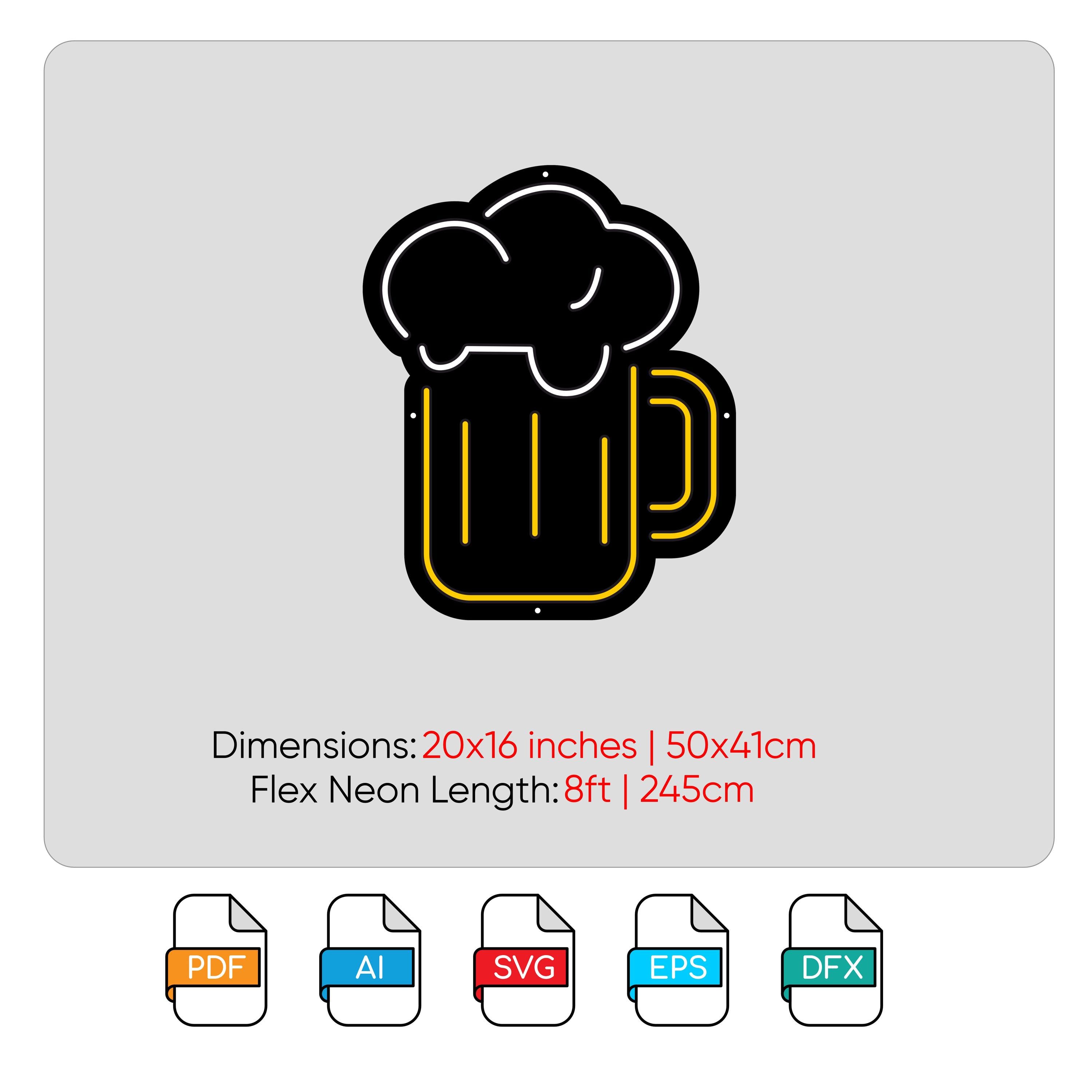 Letrero de neón LED de cerveza DIY, SVG para hacer tu propio letrero de ...