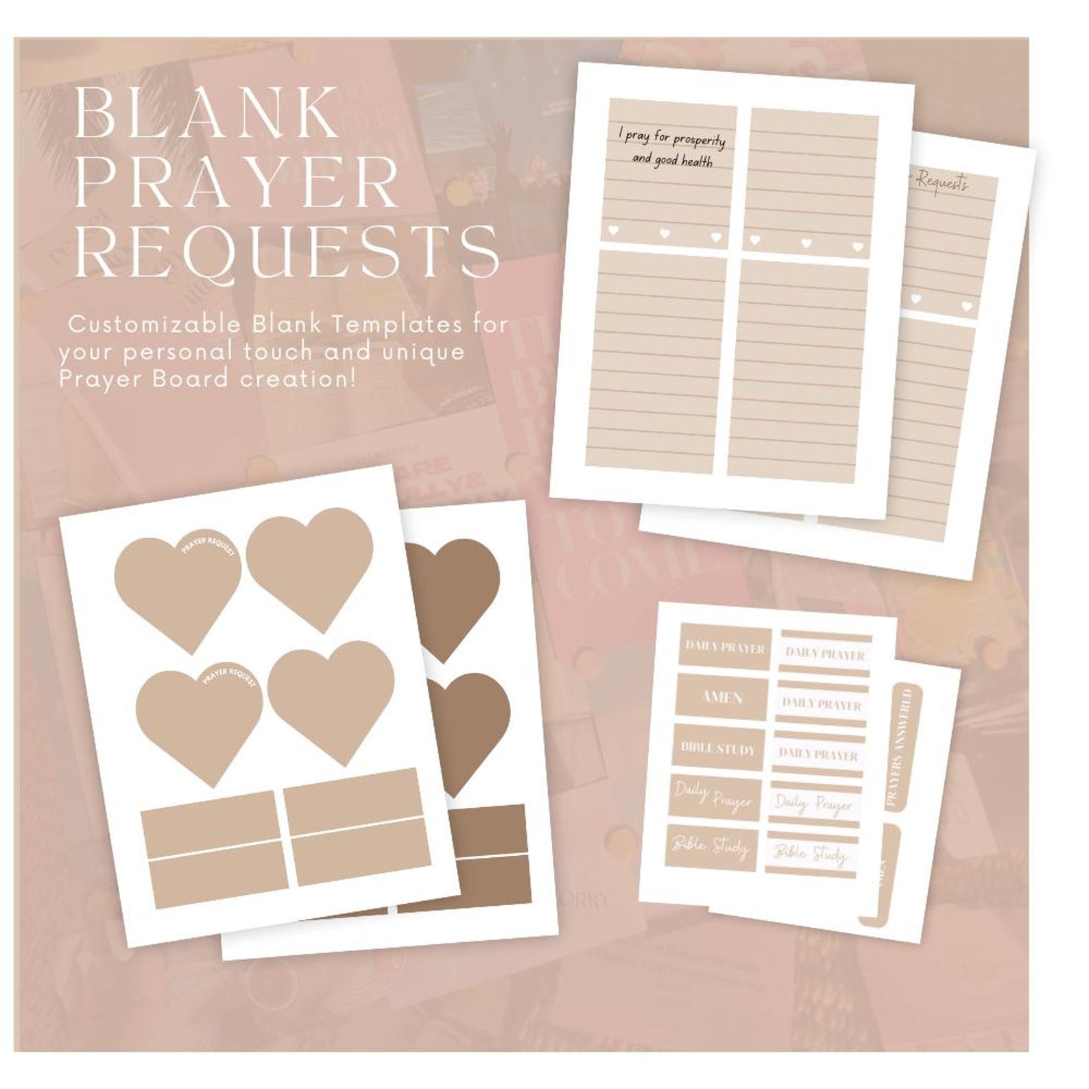 EDIT Prayer Board Party Kit, CUSTOM Editable Template, Digital Download ...