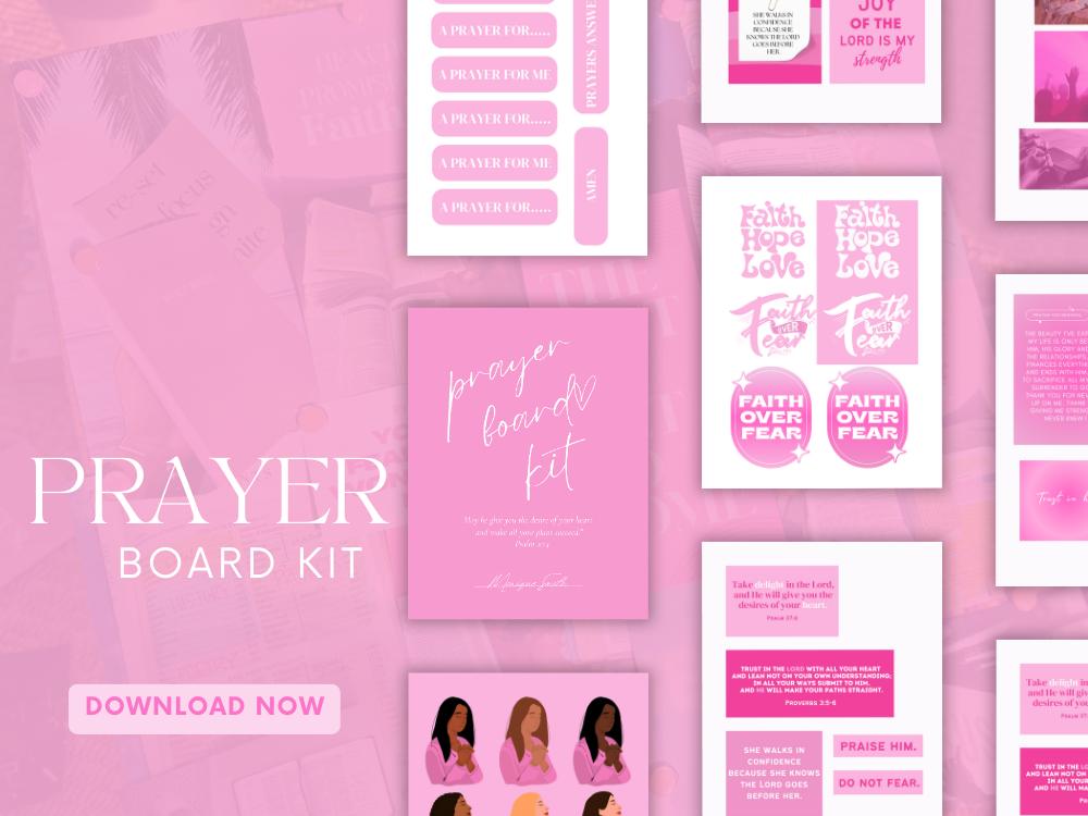Pink Prayer Board Kit 2025, Printable Girls Prayer Board, Prayer ...