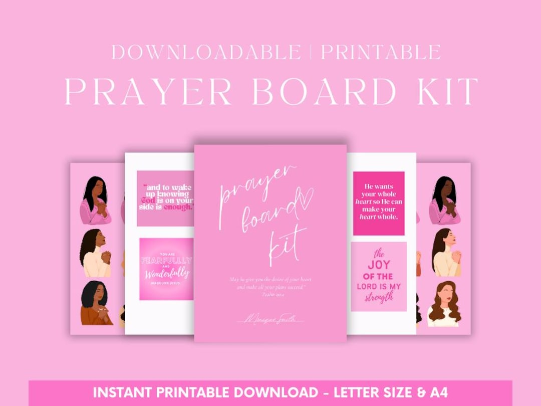 Pink Prayer Board Kit 2025, Printable Girls Prayer Board, Prayer ...