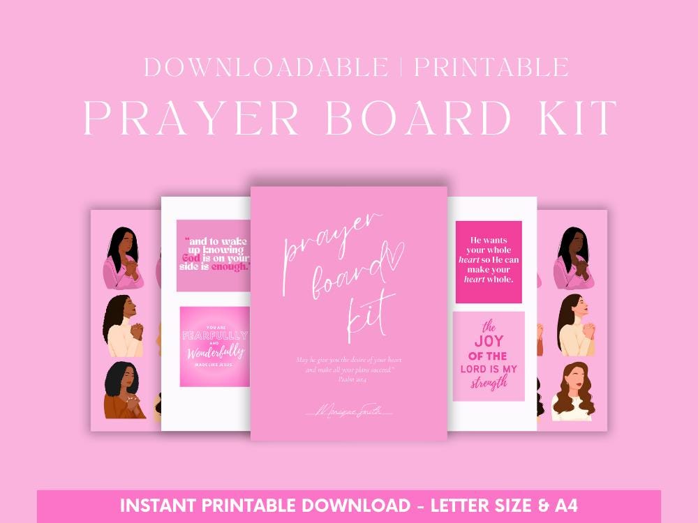 Pink Prayer Board Kit 2025, Printable Girls Prayer Board, Prayer ...