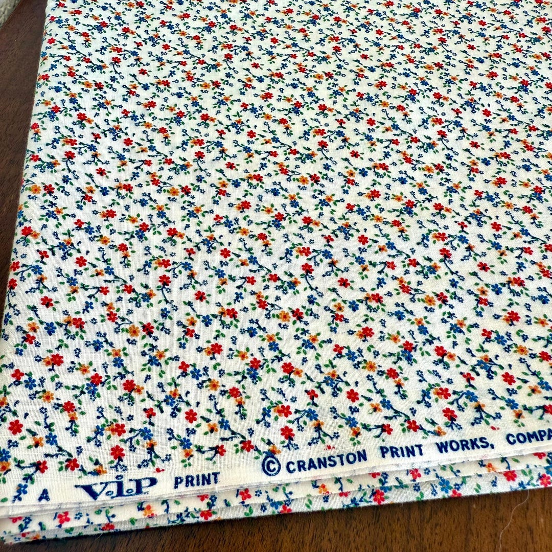 2 YARDS Vintage VIP Cranston Print Works Fabric - Floral Quilt Fabric ...