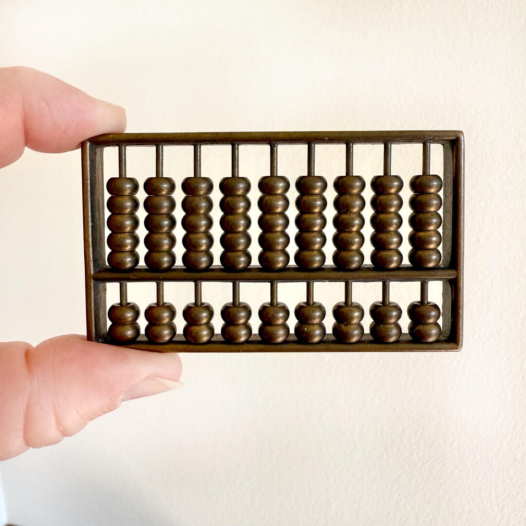 Vintage Miniature Brass Abacus - Mini Brass Abacus - Math Teacher ...