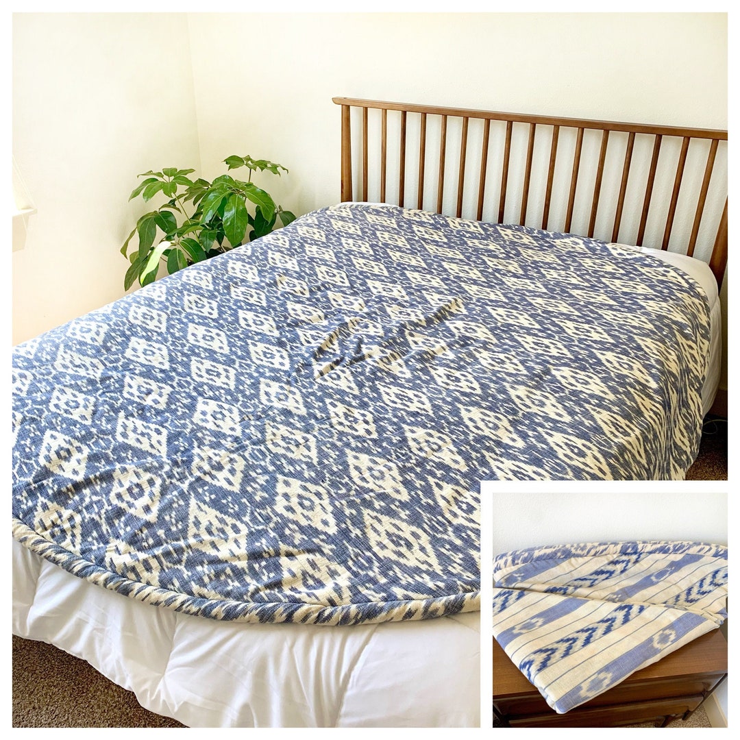 Two-sided 80” Round Tablecloth or Rug - Vintage Tablecloth - Western ...