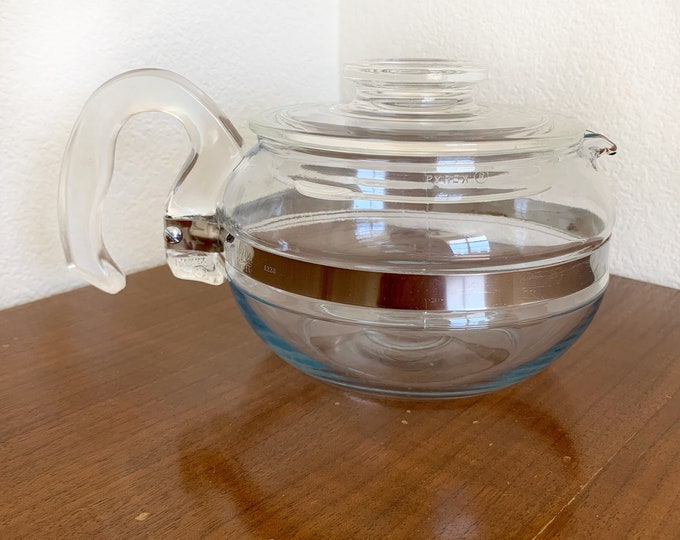 Pyrex Flameware 6 Cup Glass Teapot Vintage MCM Kitchenware Pyrex Teapot ...