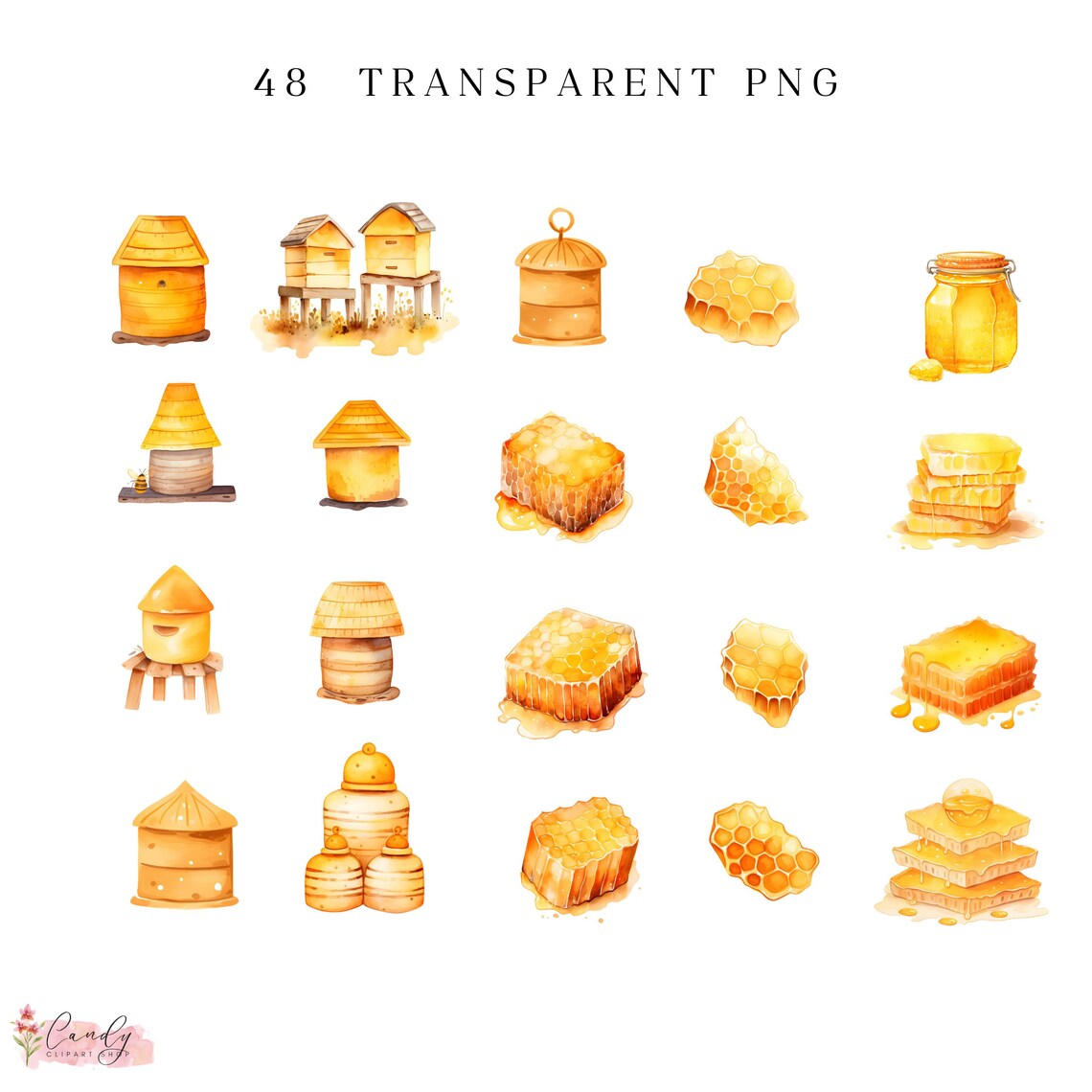 Cute Bee Watercolor Clipart,watercolor Bees and Honey Clipart,baby ...