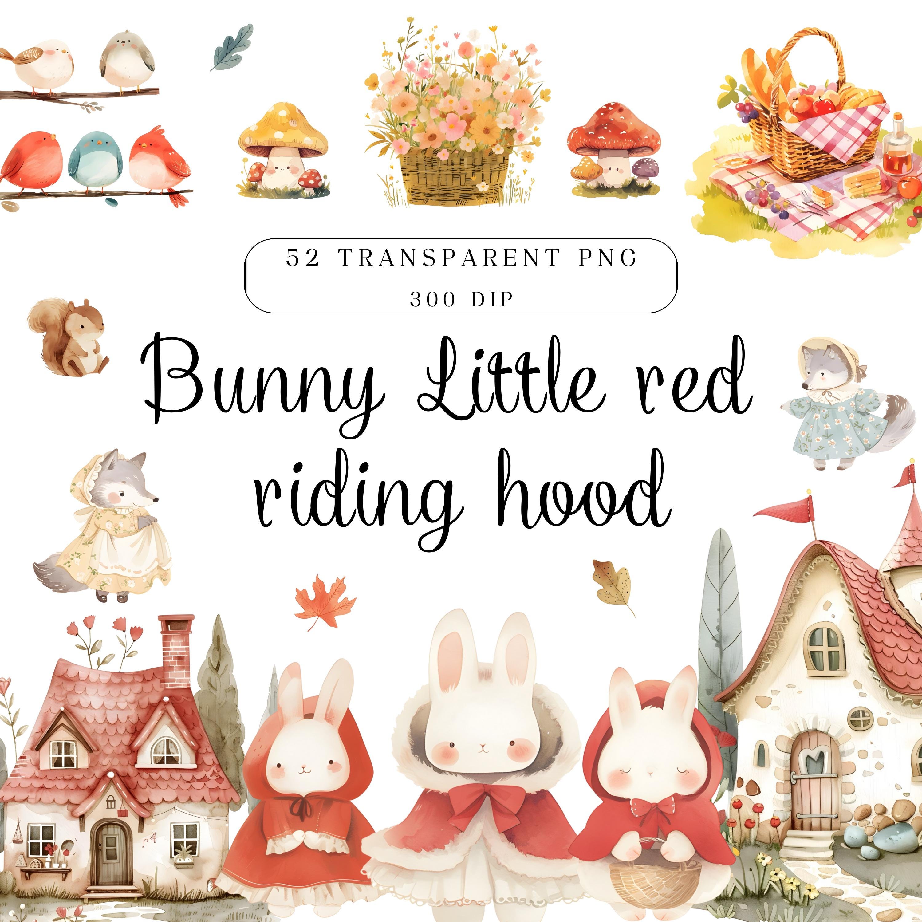 Little Red Riding Hood Watercolor Clipart Pack Commercial Use, Fairy ...