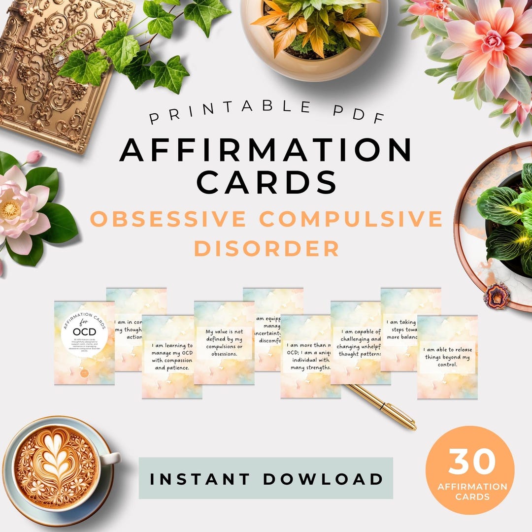 OCD Affirmation Cards. Daily. Positive Thinking. Anxiety Relief ...