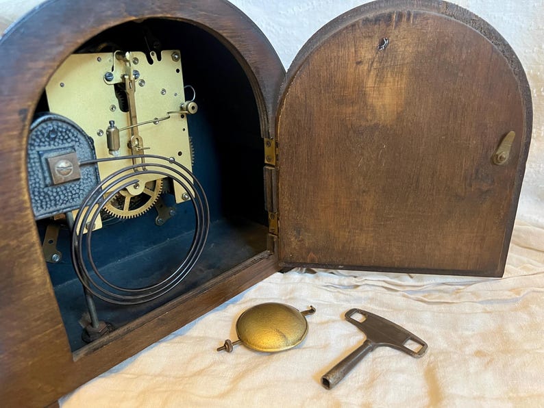 1920s Smiths Enfield Oak Mantel Clock Nonworking, for Parts or Repair ...