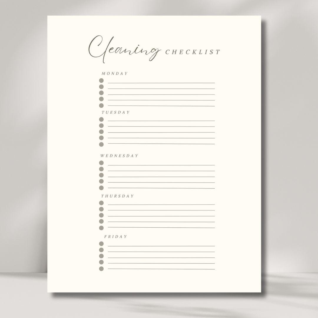 Editable Cleaning Schedule Printable Productivity Planner Task Tracker ...