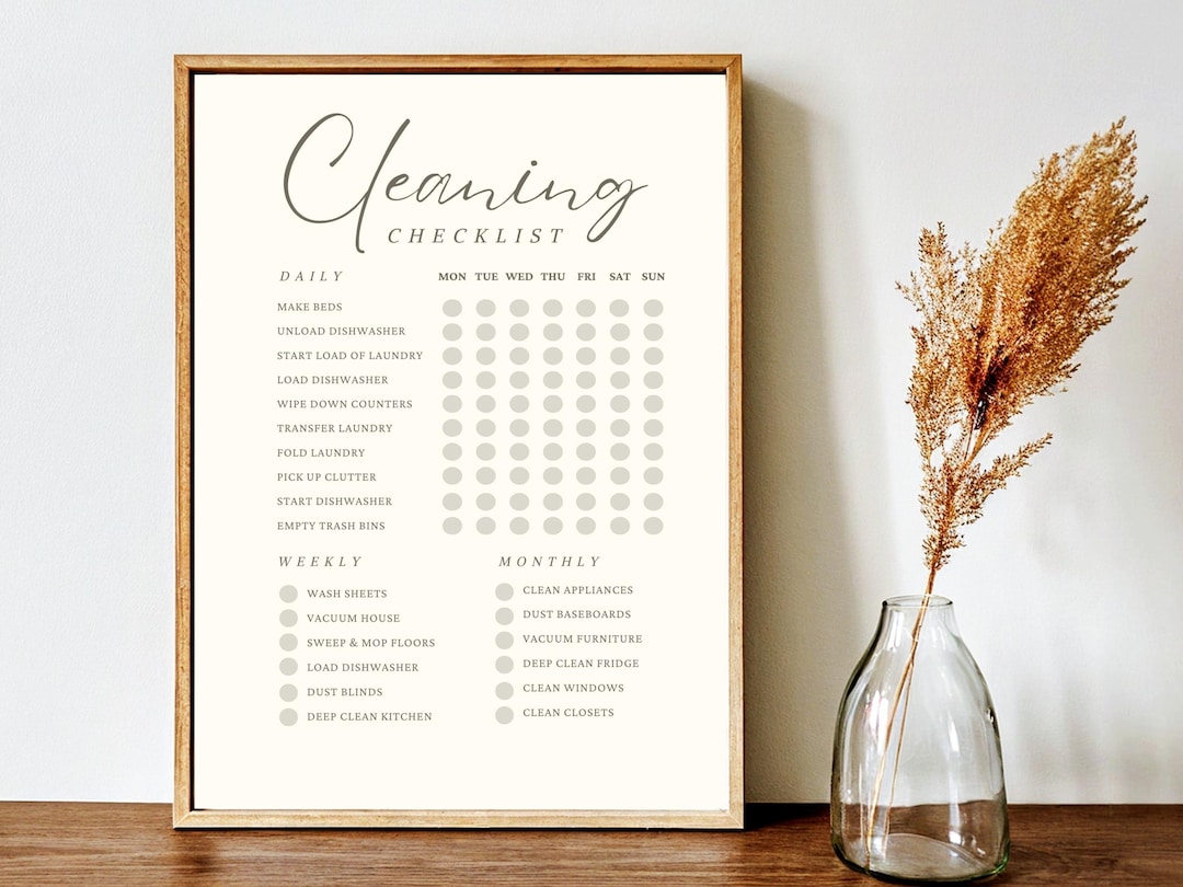 Editable Weekly Cleaning Checklist | Cleaning Schedule Printable Canva ...