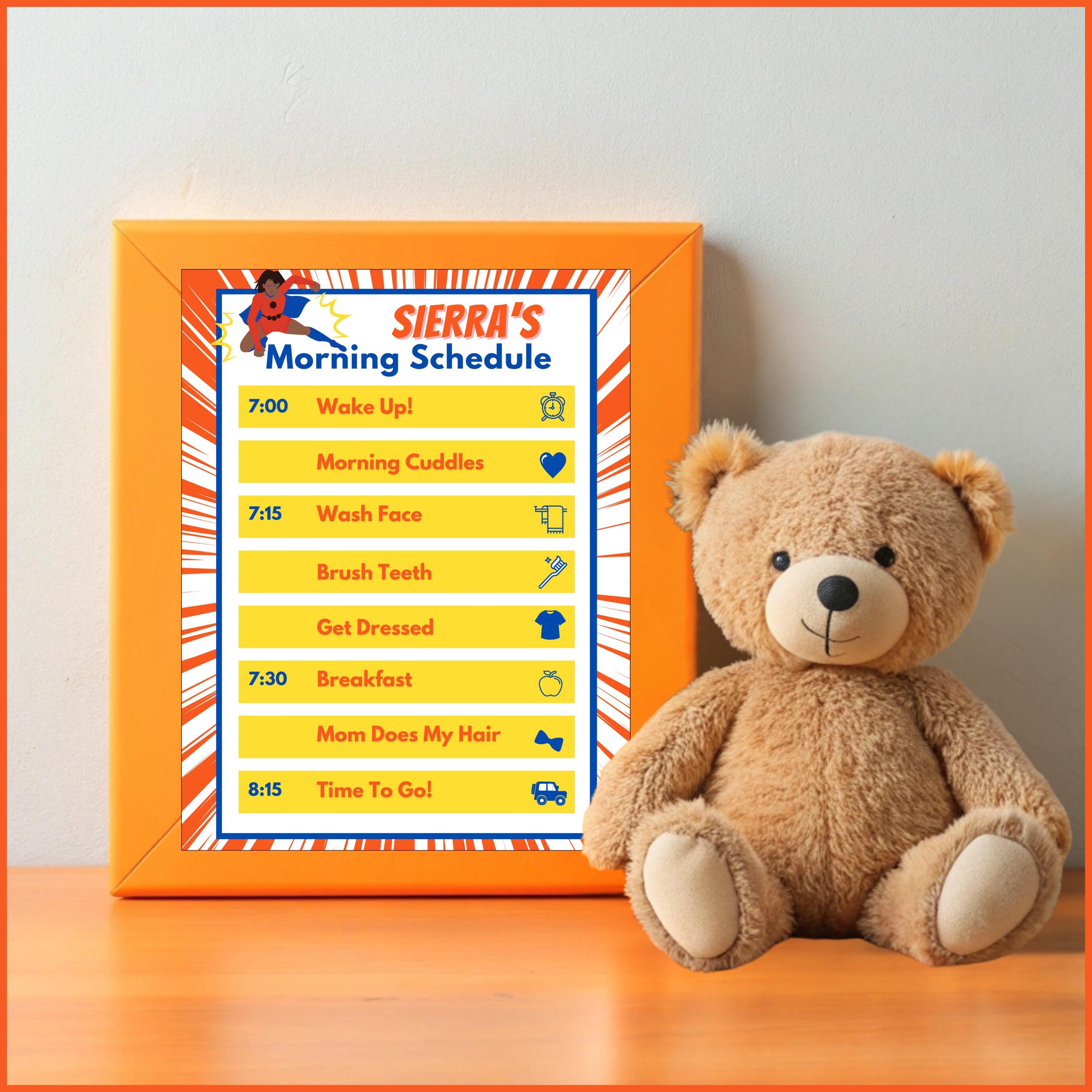 Superhero Morning Schedule - CANVA TEMPLATE - Etsy