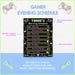 Gamer Evening Schedule - Video Game Evening Schedule - CANVA TEMPLATE ...