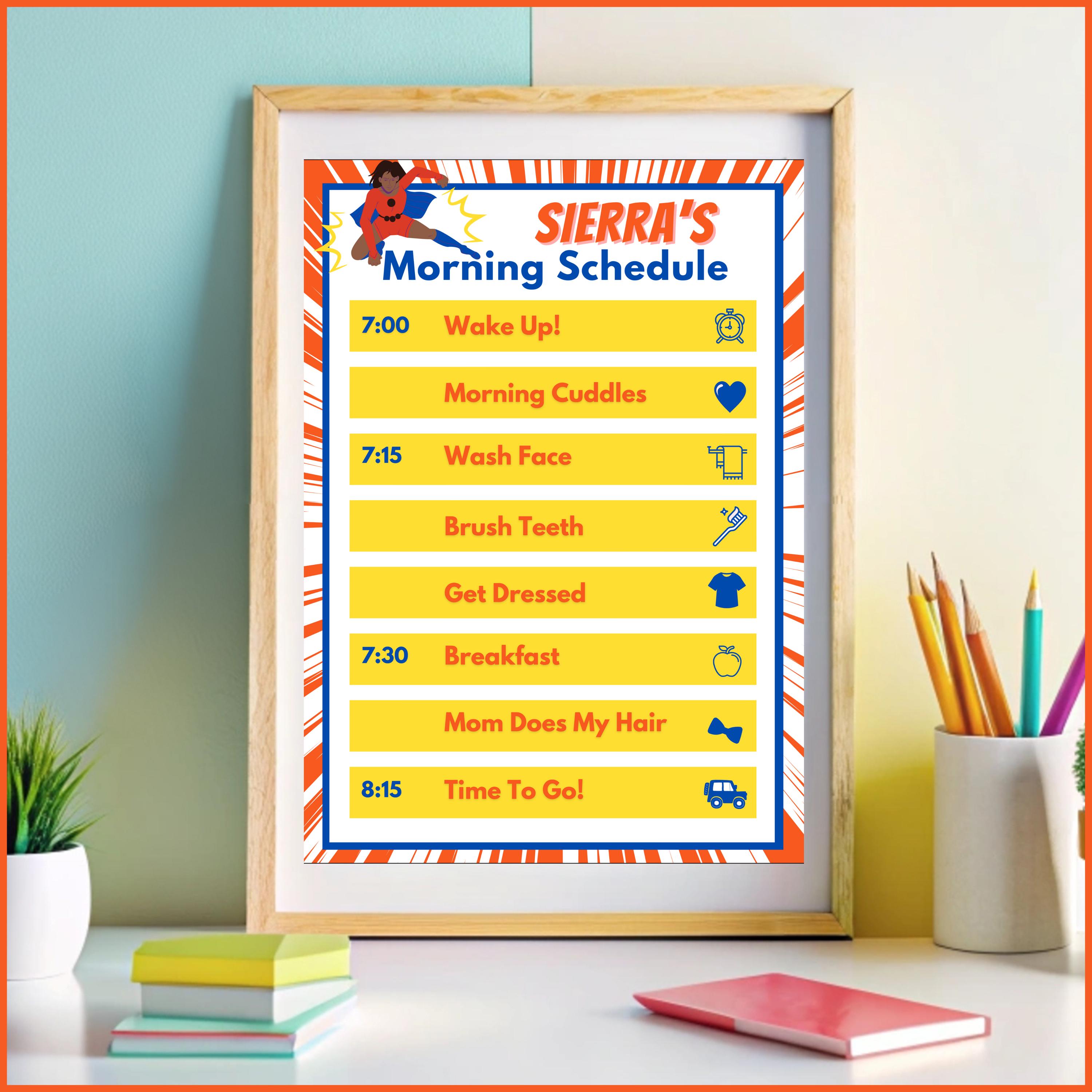 Superhero Morning Schedule - CANVA TEMPLATE - Etsy