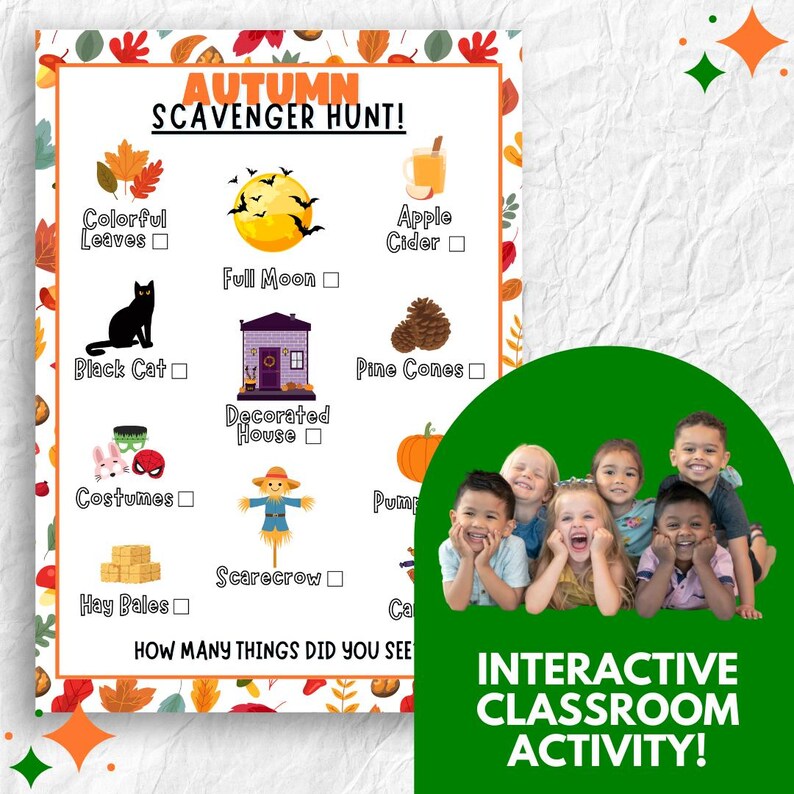 Autumn Scavenger Hunt Printable | Fun Fall Activities for Kids - Etsy