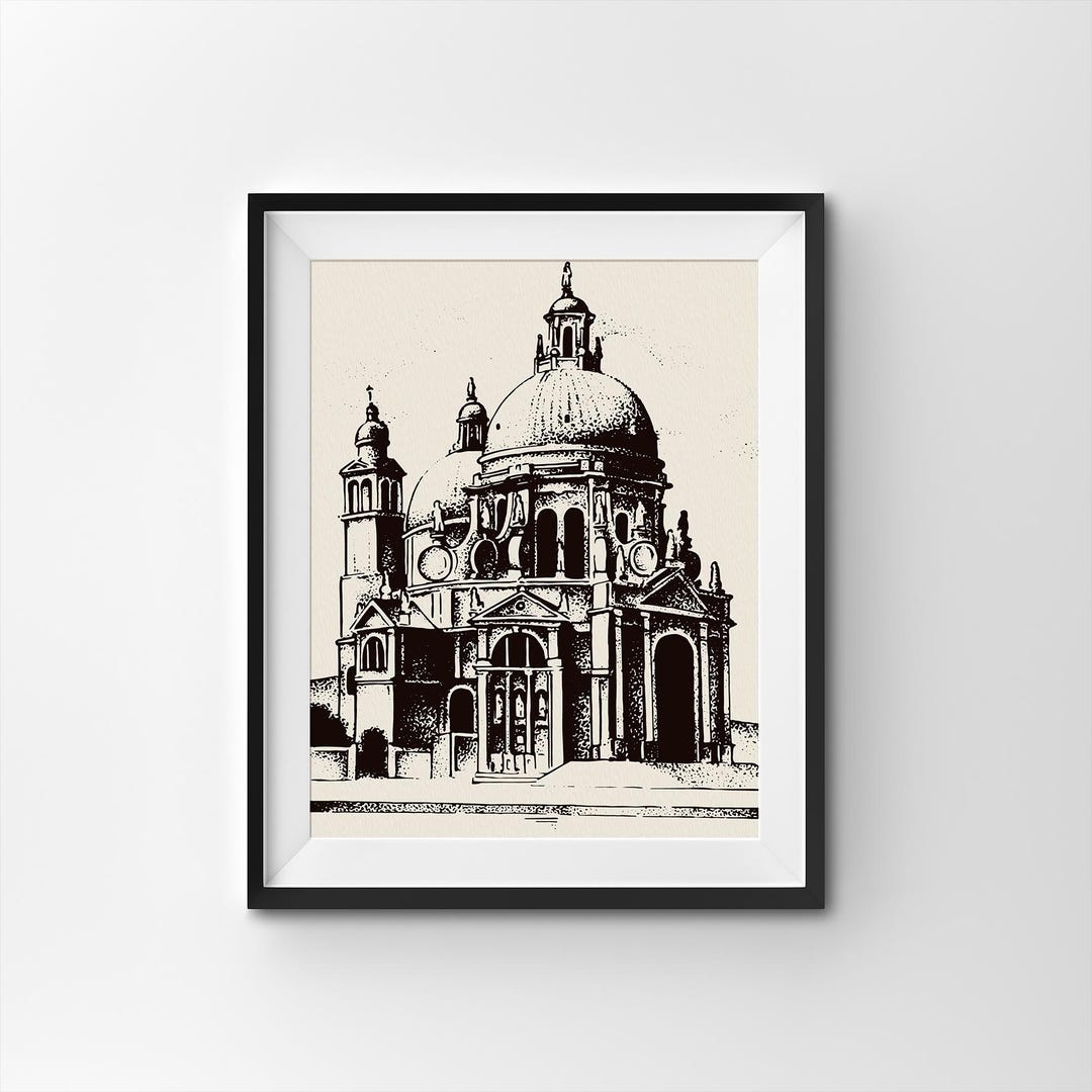 Gothic Architecture Vintage Sketching Can Print Wall Paintings, Gothic ...